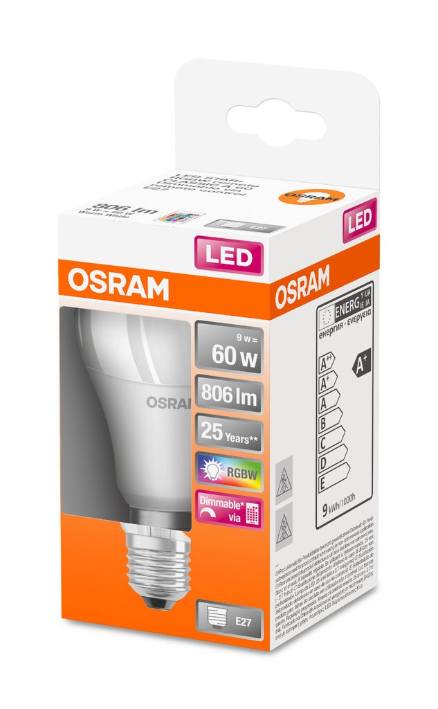 Лампа LED Osram A60 E27 806LM 9W RGB с пультом д/у - купить в интернет-магазине Leroy Merlin Украина