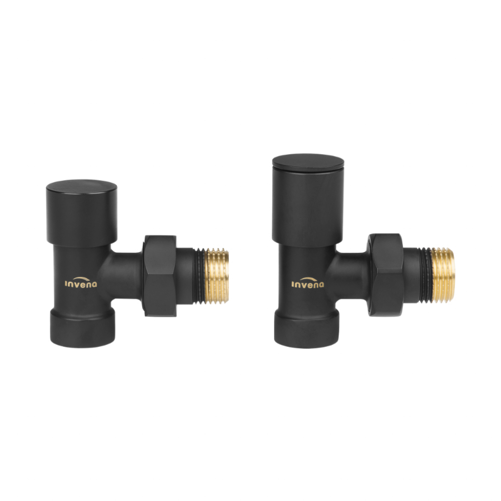 Комплект кранів Invena G 1/2" кутовий чорний (CZ-33-K15-S) - придбати в ...