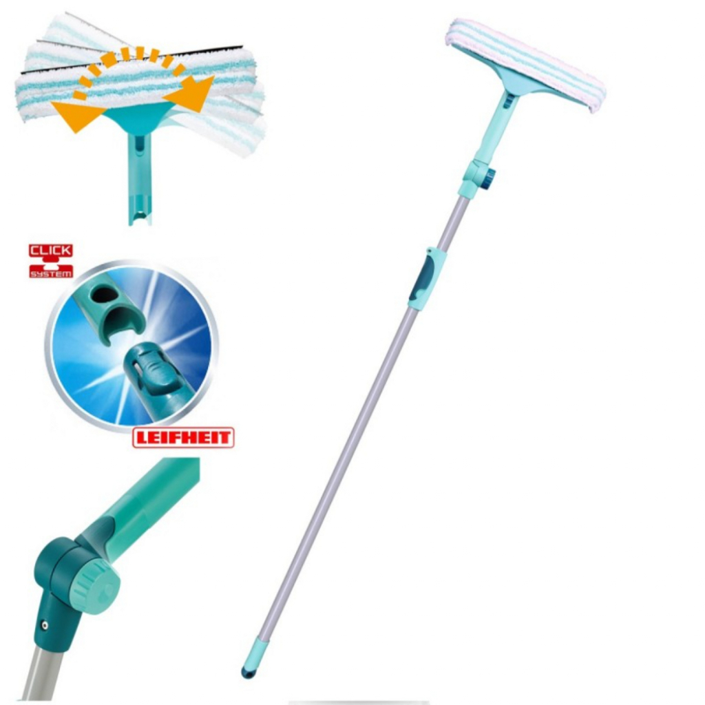 Швабра для вікон з телескопічною ручкою Leifheit Window & Frame Cleaner ...