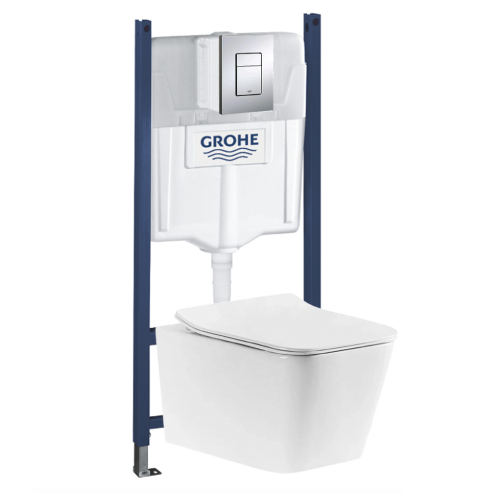 Комплект інсталяції Grohe Rapid SL (38840000) з унітазом Devit Linea (3040120) та кнопкою Skate ...