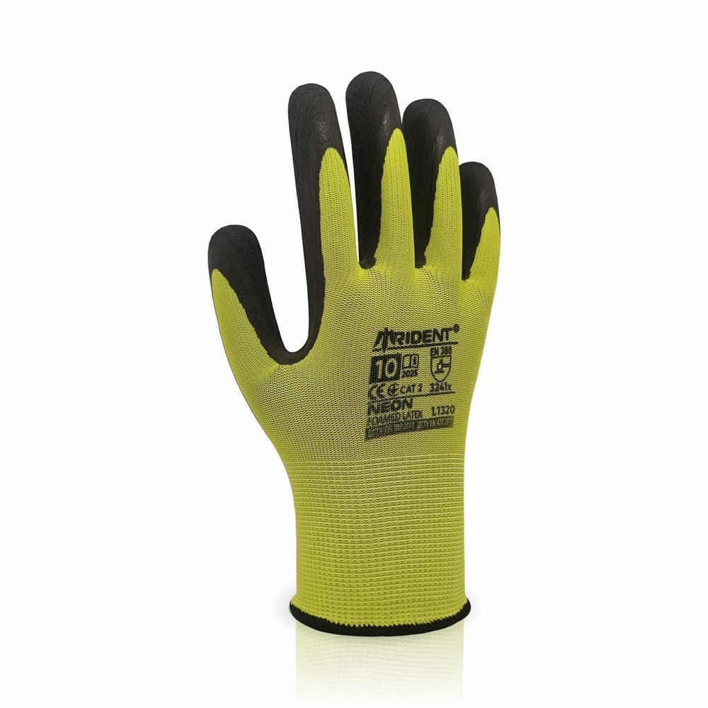 Рукавички поліестерові Trident Agro Neon L1320 з покриттям латекс M 8 ...